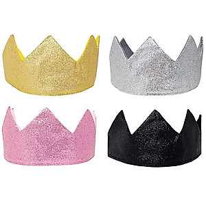 SeasonsTrading Shiny Gold Glitter Sparkle Crown - Fun Birthday Costume Party