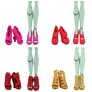 BARWA 10 Pairs Doll Shoes Accessories for Doll Fashion High Heels Sandals Boots Shoes Pack