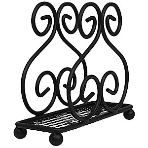 Blue Donuts Scroll Collection Black Napkin Holder