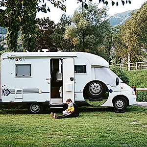 Homeon Wheels Camper Leveler, RV Leveling Blocks Work for RV Include 2Curved Levelers,2Chocks with Built-in Handle,2Mats,1Level and Bag,Easily Level up Travel Trailer Up to 35,000LBS(2-Pack) Black