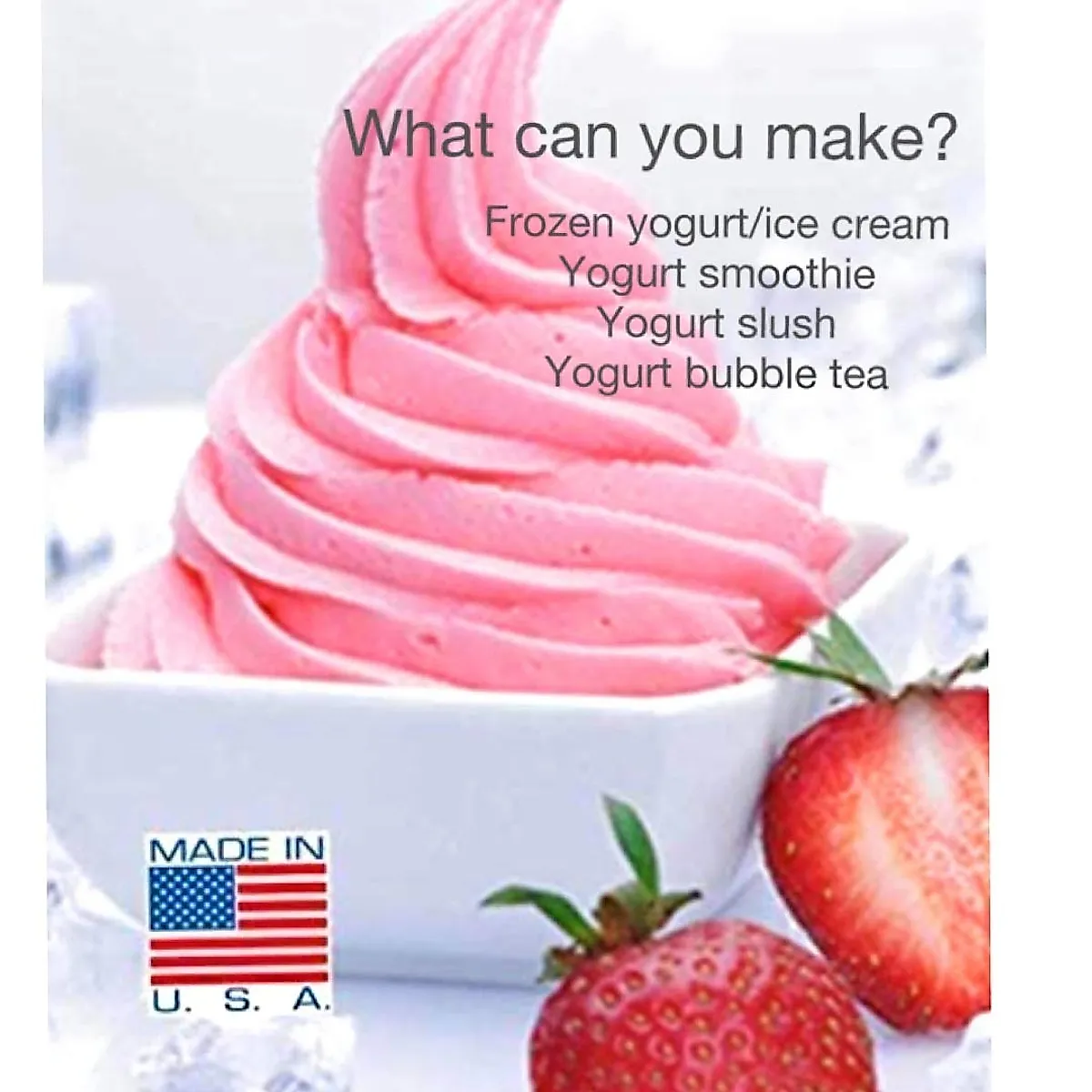 Pumjil Ice Cream Mix, Probiotic Soft Serve Ice Cream Mix, Ideal for Frozen Yogurt and Smoothies, 59 servings per Box Soft Serve Mix, Net WT 1.98lbs(Strawberry)