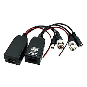 BeElion BNC to RJ45 CAT5 Video Power Balun with BNC Power Connector for CCTV PTZ Camera System,1 Pairs Transmitter Receiver