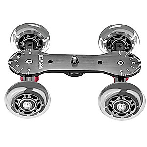 Neewer Scaled Camera Table Dolly Slider with 22 pounds/10 kilograms Load Capacity Skater Design Aluminum Rods Rotatable Rubber Wheels 1/4-inch 3/8-inch Screw Threads for DSLRs Video Camcorders (Black)