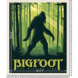 Riley Blake 36"" X 44"" Panel Bigfoot Legends of The National Parks The Missing Link Fantasy Cotton Fabric Panel (PD15063-PANEL), Green