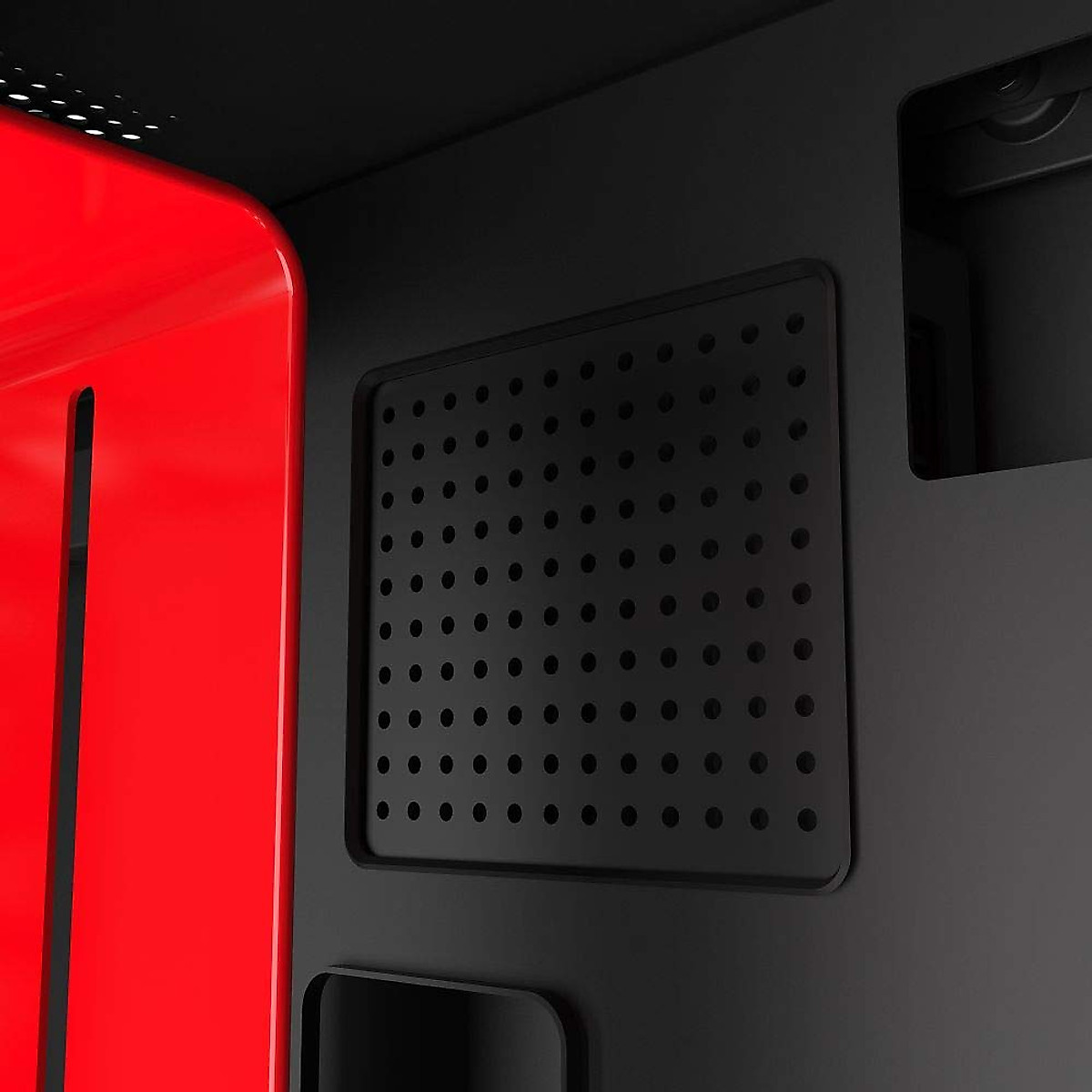 NZXT H210i - CA-H210i-BR - Mini-ITX PC Gaming Case - Front I/O USB Type-C Port - Tempered Glass Side Panel Cable Management - Water-Cooling Ready - Integrated RGB Lighting - Black/Red