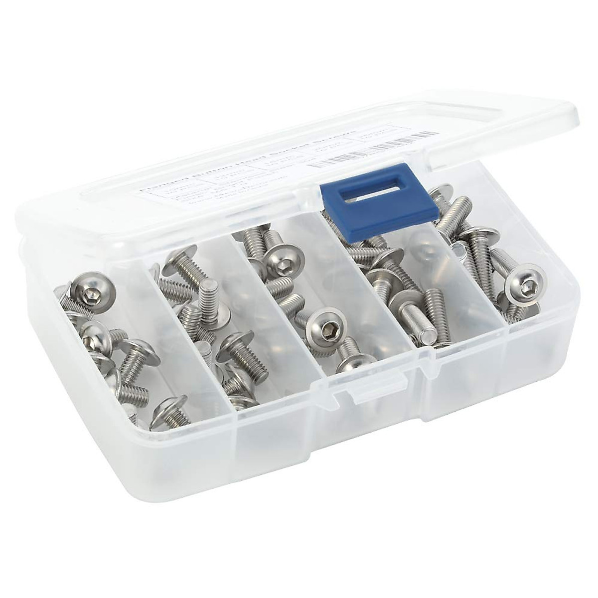 M6 x 10mm 12mm 16mm 20mm 25mm Flanged Button Head Socket Cap Screws, 304 Stainless Steel 18-8, Bright Finish, Fully Threaded, 50 PCS