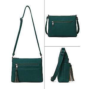 MASINTOR Crossbody Bags for Women, Lightweight Medium Crossbody Purse, Soft Leather Women's Shoulder Handbags with Tassel for Shopping or Travel