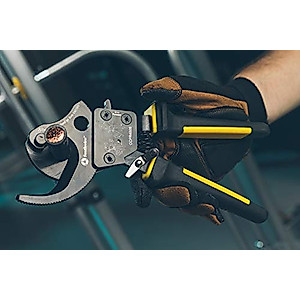 Southwire 58277740 Tools & Equipment CCPR400 Heavy Duty Compact Ratcheting Cable Cutters with Comfort Grip Handles, Easy to Use Quick- Release Lever, Steel Blades, 750 kcmil CU/1000 kcmil AL