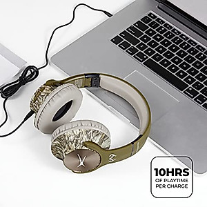 Altec Lansing R3volution X Realtree Wireless Bluetooth Headphones with 10 Hours of Battery Life, Deep Bass, Cooling Earcups, 30 Foot Wireless Range, Auxiliary Cable, Foldable (Real Tree Camo)