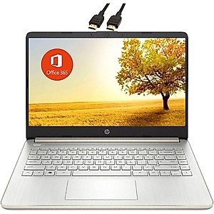 HP 2021 Newest Premium 14-inch HD Laptop| Intel Celeron N4020 to 2.8GHz 8GB RAM 192GB(64GB SSD+ 128GB SD Card)| Webcam Bluetooth HDMI USB-C Wi-Fi| Win 10 S with 1 Year MS 365| VAATE Bundle| Pale Gold