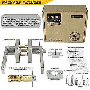 HADE LION Privacy Brushed Nickel Door Handles Lock Without Keys, Square Door Lever, Bathroom/Bedroom Heavy Duty Door Knobs Interior 1 Pack