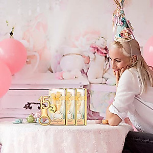 24Pcs Golden 15 Bottle Openers for 15th Birthday Party Favors Rhinestones Decorations for Wedding Anniversary Gifst Souvenrs or Keepsaks for Guests