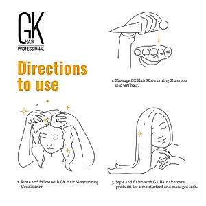 GK HAIR Global Keratin Moisturizing Shampoo and Conditioner Sets (10.1 Fl Oz/300ml) with Anti Frizz Serum Argan Oil (1.69 Fl Oz/50ml) for Dry Damaged Repair- All Hair Types Sulfate Paraben Free Unisex