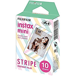 Fujifilm Instax Mini Instant Film 3 Pack Bundle (30 Sheets) with Stained Glass, Candy Pop & Stripe Instant Film