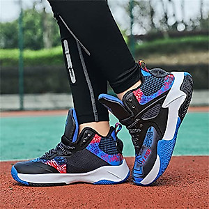 DAYUMKOU Boys Basketball Shoes Tennis Sneakers for Kids Girls Durable Lightweight Breathable Walking Running Sports Shoes