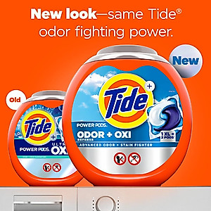Tide Ultra OXI Power PODS with Odor Eliminators Laundry Detergent Pacs 63 Count For Visible and Invisible Dirt