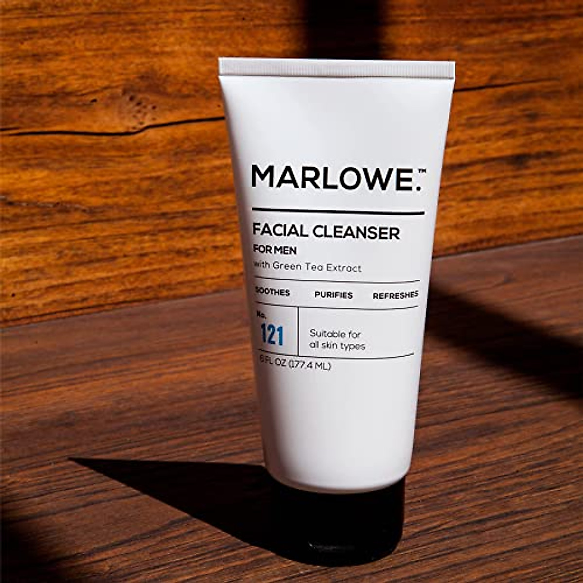 MARLOWE. No. 121 Facial Cleanser for Men 6oz | Daily Face Wash with Natural Extracts & Antioxidants | Soothes, Purifies, Refreshes | Thick Lather, No More Dry