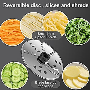 Food Processor, Anthter 600W Professional Food Processors & Vegetable Chopper, with 7 Processor Cups, Reversible Disc, Chopping Blade & Dough Blade for Chopping, Slicing, Purees & Dough