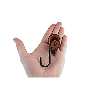 Brute Strength - Multifunctional Leather S-Hooks - Cognac - 6 Pieces - S Shaped Hooks - Coat Hook - Leather Hooks - Leather s Hooks - Black s Hooks - Kitchen Hooks