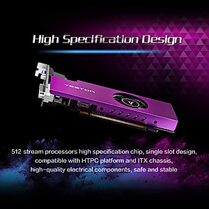 YESTON AMD Radeon RX550 4G D5 LP Gaming Graphics Card Radeon Chill 4GB Memory GDDR5 128Bit 6000MHz VGA + HD + DVI-D GPU,Half Height, Single Slot Graphics Card with Small Blank