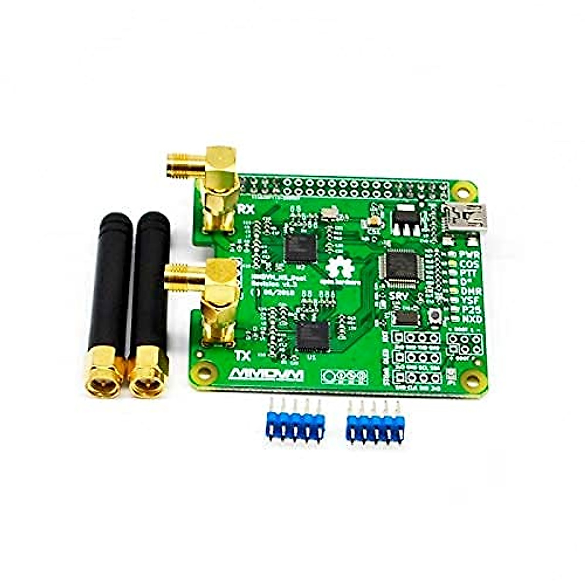 MMDVM Duplex Hotspot Module Dual Hat V1.5.2 Support P25 DMR YSF NXDN DMR Slot 1 + Slot 2 for Raspberry pi with USB Port (Without OLED)