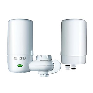 Brita Faucet Mount System, Water Faucet Filtration System with Filter Change Reminder, Reduces Lead, Made Without BPA, Fits Standard Faucets Only, Elite Advanced, White, Includes 2 Replacement Filters