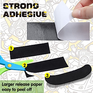 100 Pcs Fingerboard Foam Grip Tape Black Fingerboard Grip Tape 110 mm x 36 mm Fingerboard Deck Grip Tape Fingerboard Stickers Skateboard Foam Grip Tape for Fingerboards