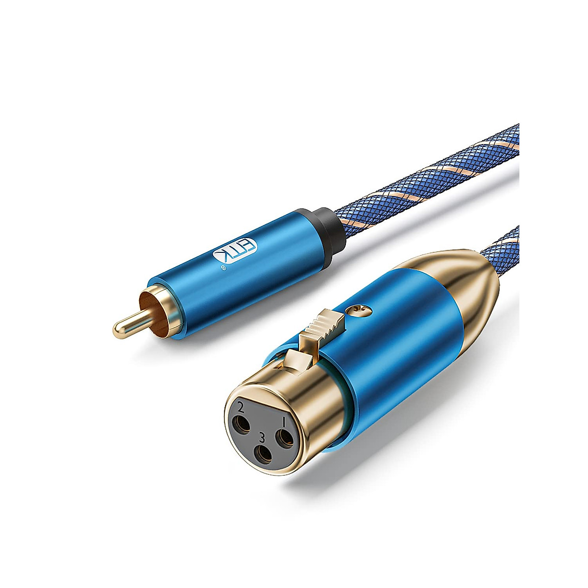 EMK XLR to RCA Cable, Microphone Cable Nylon Braid XLR Female to RCA Male HiFi Audio Cable for Home Theater,Microphone,Mixers,Amplifiers,Speaker,Hi-Fi Systems (5ft/1.5m)