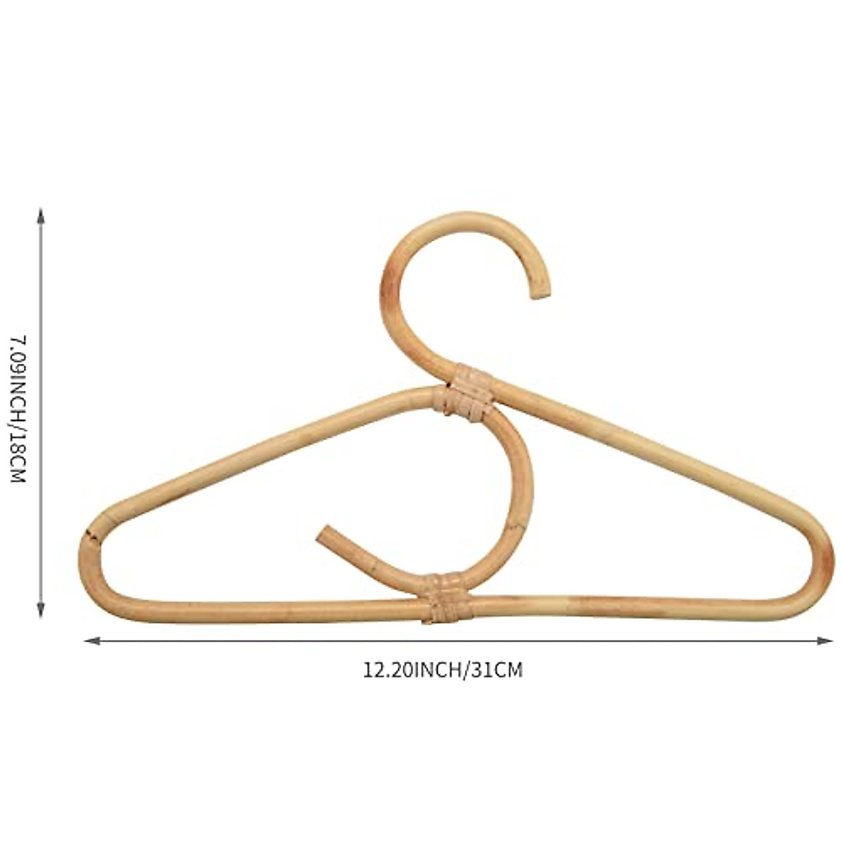 Yothfly 4Pcs Rattan Clothes Hanger Nordic Style Kids Garments Organizer Rack Children Hanger Kids Hangers for Clothes