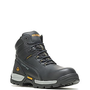 Wolverine Mens Tarmac Waterproof Reflective Composite-Toe 6" Work Boot, Black, 10 XW US