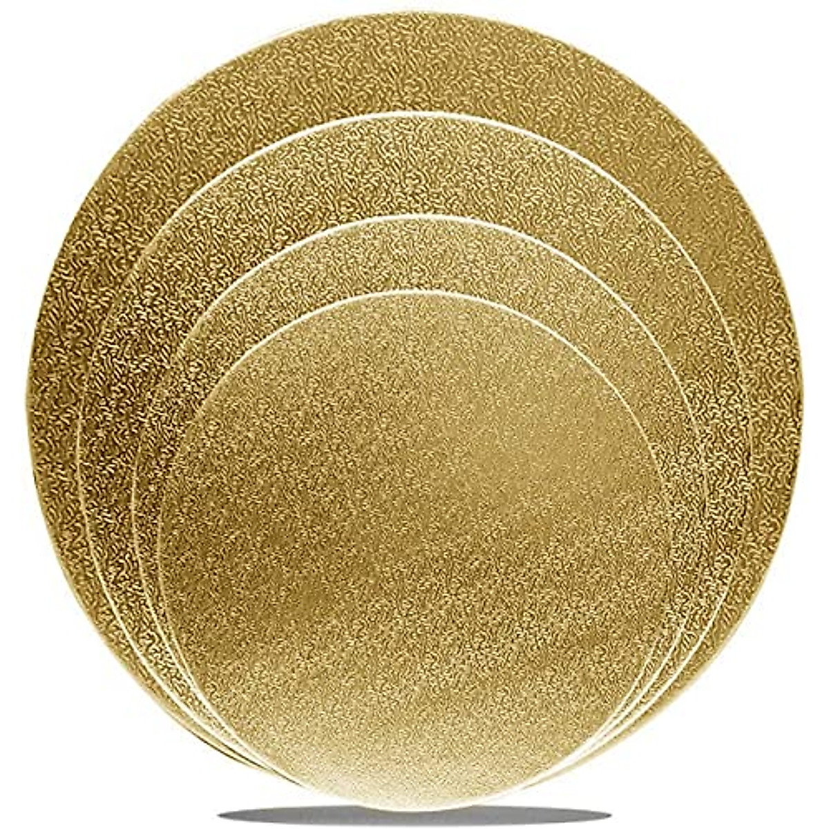 4 Pack Cake Boards Golden Round Cake Circles 6, 8, 10, 12 Inch Cake Base Cardboard, 1 of Each Size Set for Baking Cake, Gold