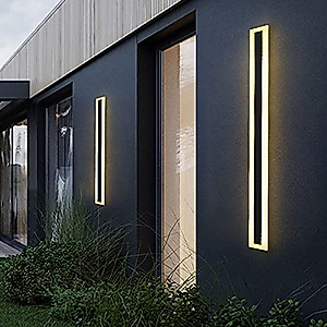 Long Wall Lamp Modern LED Waterproof IP65 Outdoor Wall Mount Lighting Fixture Garden Porch Sconce Lantern Sconces Luminaire/Bedroom Bedside Licht (Cold White, 40inch)