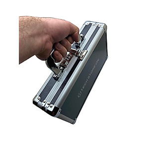 TECH STORE ON Flash USB Thumb Drive Holder Storage Organizer Case with Swivel Handle | Antistatic and Shockproof (aluminum, large, holds 48 USB slots)