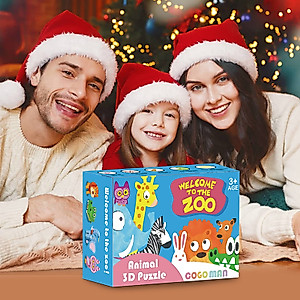COGO MAN Animals Kids Arts and Crafts Welcome to The Zoo 8 Animals 3D Foam Puzzles Crafts for Kids Age 6 7 8 and Up