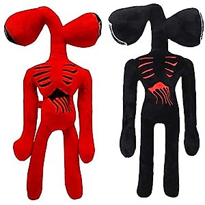 Siren Head Plush Figure Toy Stuffed Toy Doll for Kids Children -2PCS, Black&Red