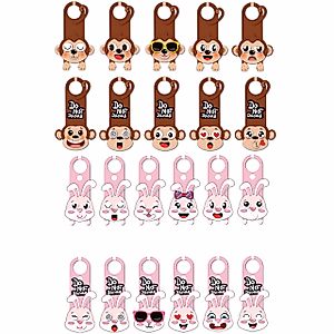 ED-Lumos 10Pcs DIY Door Hanger Signs Do Not Disturb 3D 5 Animals Design for Kids Children Bedroom Door Decoration Gifts