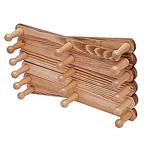 MONIPA Wooden Expandable Coat Rack - Wall Mounted Accordion Style Multi-Purpose Closet Hook for Hanging Hats, Caps, Mugs, Coats