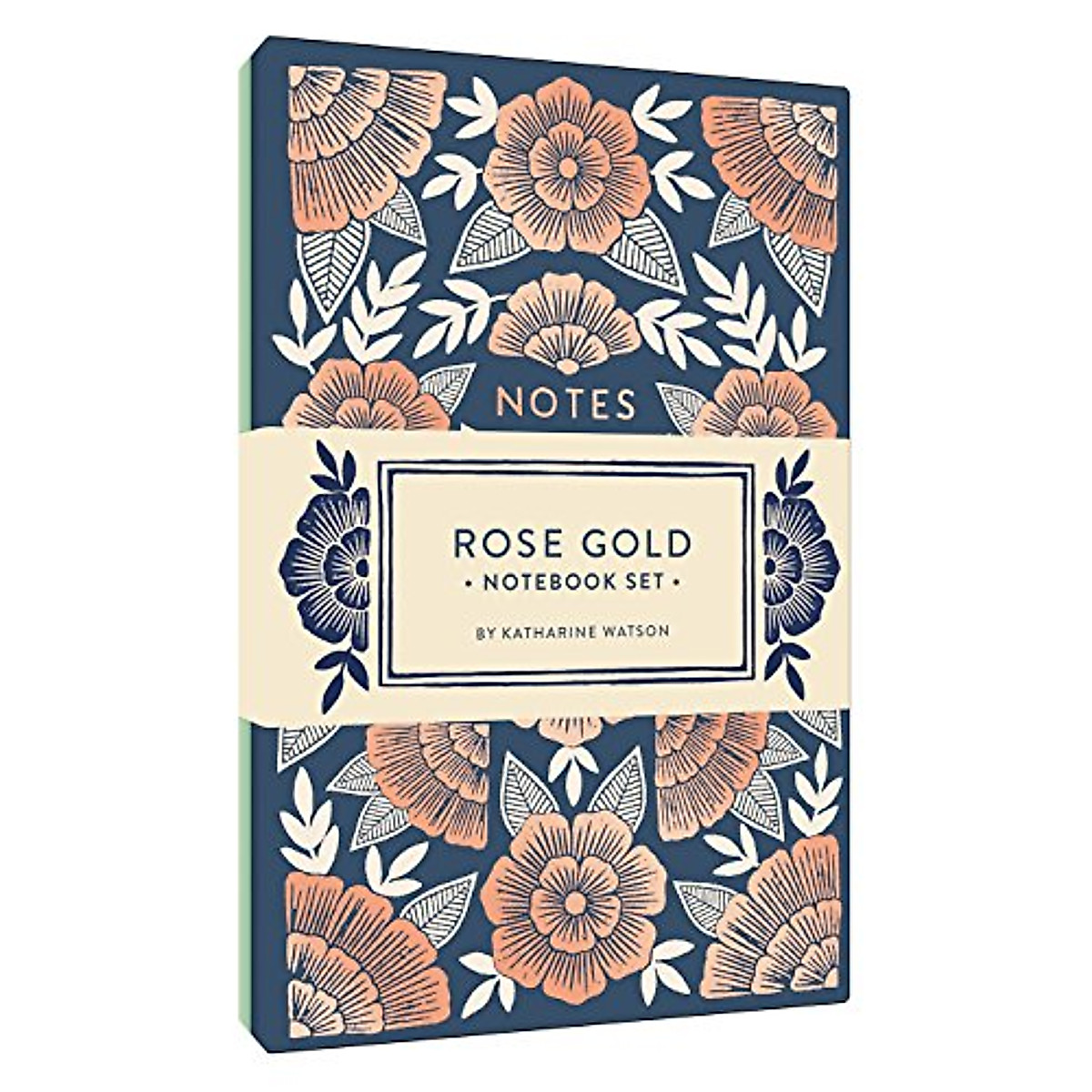 Rose Gold Notebook Set: Two Foil-Stamped Notebooks