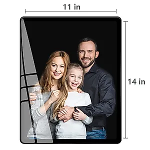 Bluesun 11x14 Picture Frame Black, Real Glass Frame, can be Horizontal and Vertical, Matted for Wall and Tabletop Decor