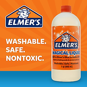 Elmer's Slime Activator Magical Liquid Slime Activator Solution, Updated Formula for Twice as Much Slime, (1 Quart)
