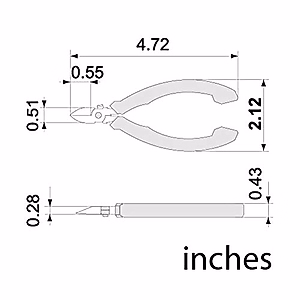 VAMPLIERS 4.75" Mini Precision Carbon Steel Nippers, ESD Safe Wire Flush Cutters. Suitable for Circuit Board Work. Made in Japan: VT-001-5MN