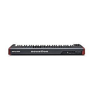 Novation Impulse 61 Keys USB bus-powered MIDI Controller Keyboard – Robust, ultra-responsive, full-size piano keyboard with aftertouch and velocity-sensitive pads – works on Mac or Windows