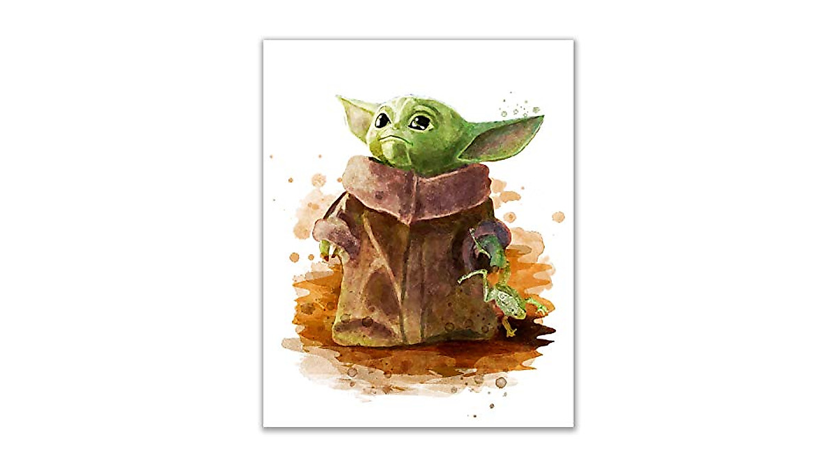 Baby Grogu Mandalorian Wall Art Set - 6 Prints for Star Wars Fans