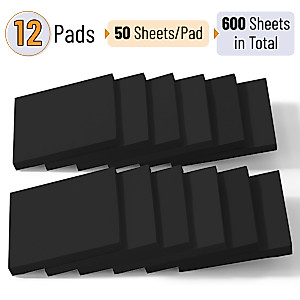 Mr. Pen- Sticky Notes, 12 Pads, Sticky Notes 3"x3", Black Sticky Notes, Sticky Notes, Sticky Note Pads, Stick Notes, Sticky Pad, Pack, 3x3 Sticky Notes, Sticky Notes Bulk