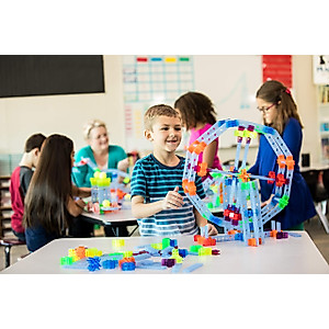 Brackitz Structures Educational STEM Manipulatives Building Block Toy | Sensory Learning Toys for Children PreK-6 | 320 Pc Set