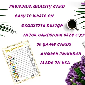 LOTUS-A Baby Shower Games - Fun Guessing Game Girls Boys Babies Gender Neutral Ideas Shower Party Favorite Adults Games for Baby Shower Activities
