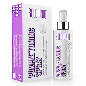 Blonde Toner Spray. Purple Leave In Toning Hair Treatment to Remove Brassy Surface Tones in Blonde, Platinum & Gray/Silver Hair. Paraben & Sulfate Free-PETA Approved Cruelty-free.