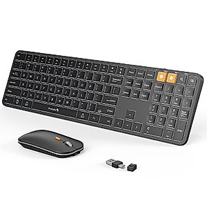 Backlit Wireless Keyboard and Mouse for Mac, ProtoArc KM100 Ultra Slim Backlit Wireless Keyboard, Rechargeable Silent Keyboard Mouse Combo for Mac OS, Windows 7/8/10, MacBook Air/Pro, Laptop (Black)