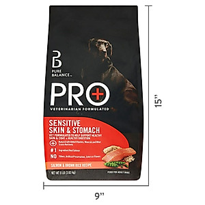 Pure Balance Pro+ Sensitive Skin & Stomach Dog Food, Salmon & Rice Recipe – Vet Formulated for Sensitive Dogs – Supports Skin Health, Digestive Health – 8LB Bag (This is A 8 LBS Bag)