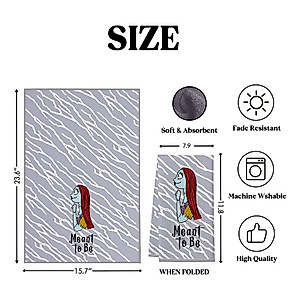 Cheroloven Nightmare Before Christmas Kitchen Towels, Halloween Kitchen Bathroom Decorations, 2 Pack Funny Halloween Hand Towels Dish Cloths, Jack Sally Gothic Home Decor